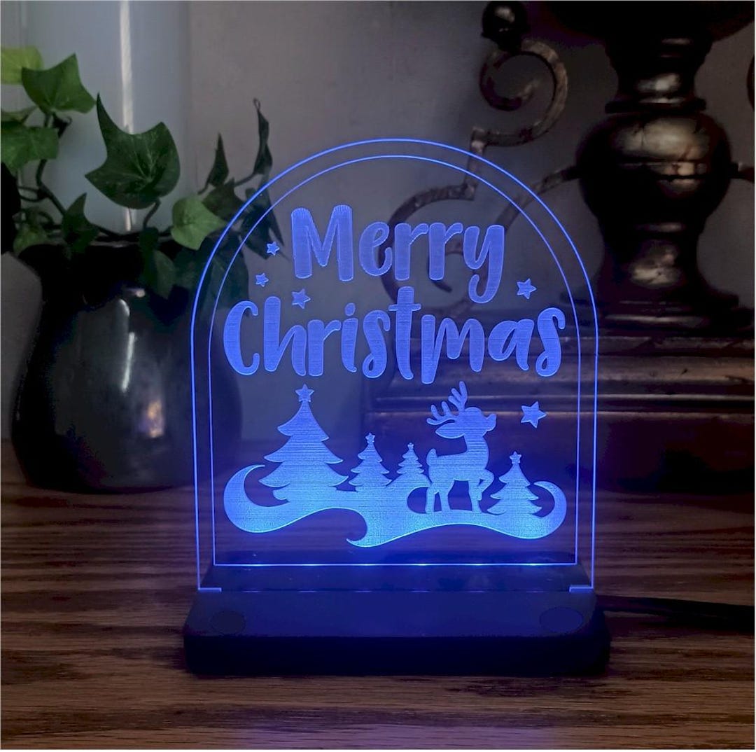 Christmas Edge-lit LED Sign Custom Engraved Merry Christmas 1 - Etsy