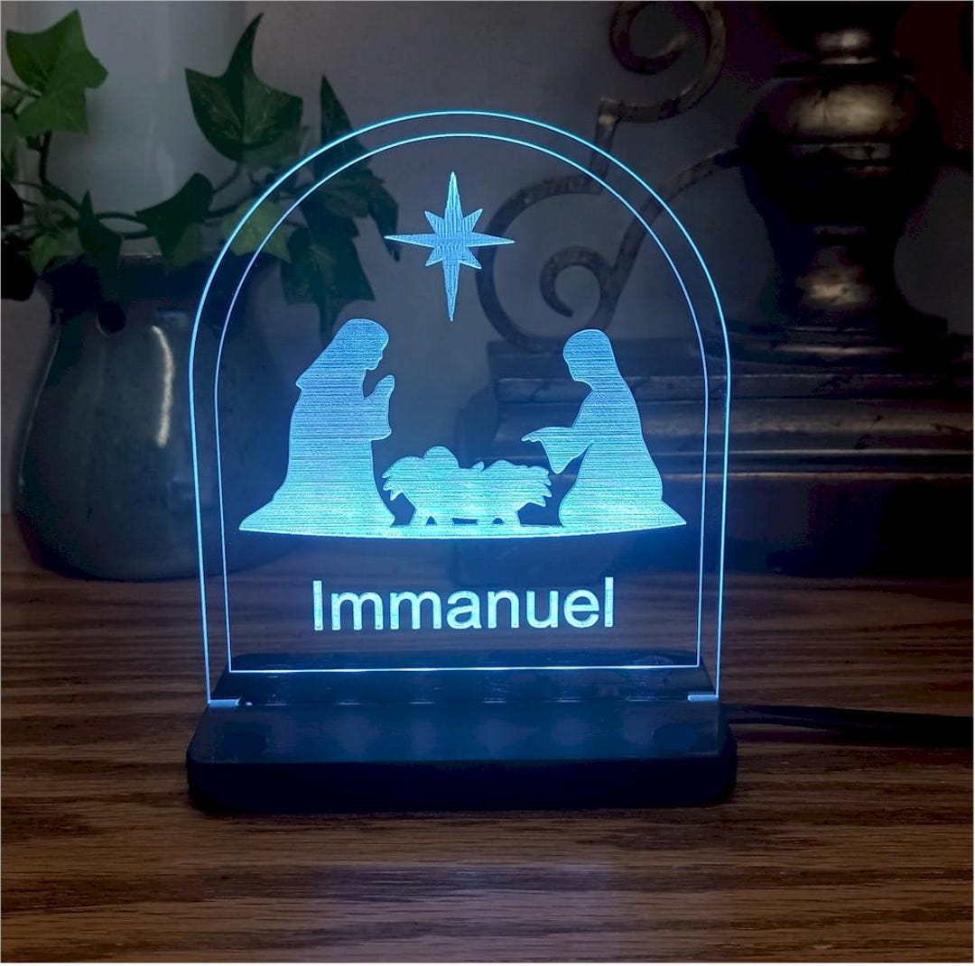 Inspirational Edge-lit LED Sign Custom Engraved Immanuel - Etsy