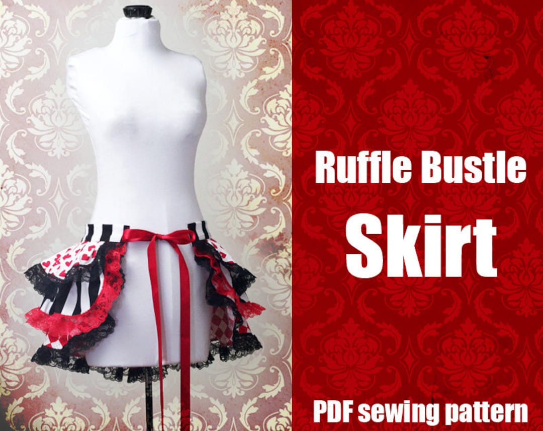 Ruffle Bustle Skirt Sewing Pattern, Tiered Flouncy Pannier Skirt for Burlesque and Cosplay ...