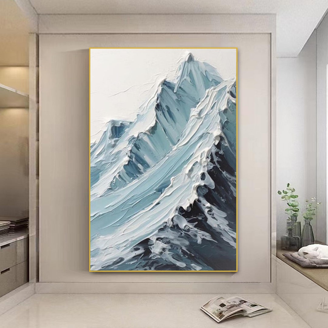 Abstract Snow Mountain Oil Painting on Canvas,large Wall Art Original ...