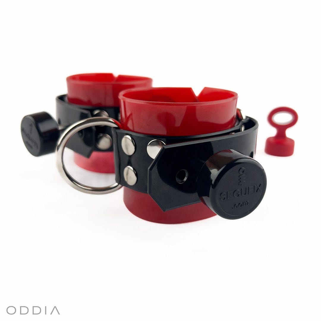 Two-tone Lockable PVC Handcuffs, With Magnetic Lock - Etsy