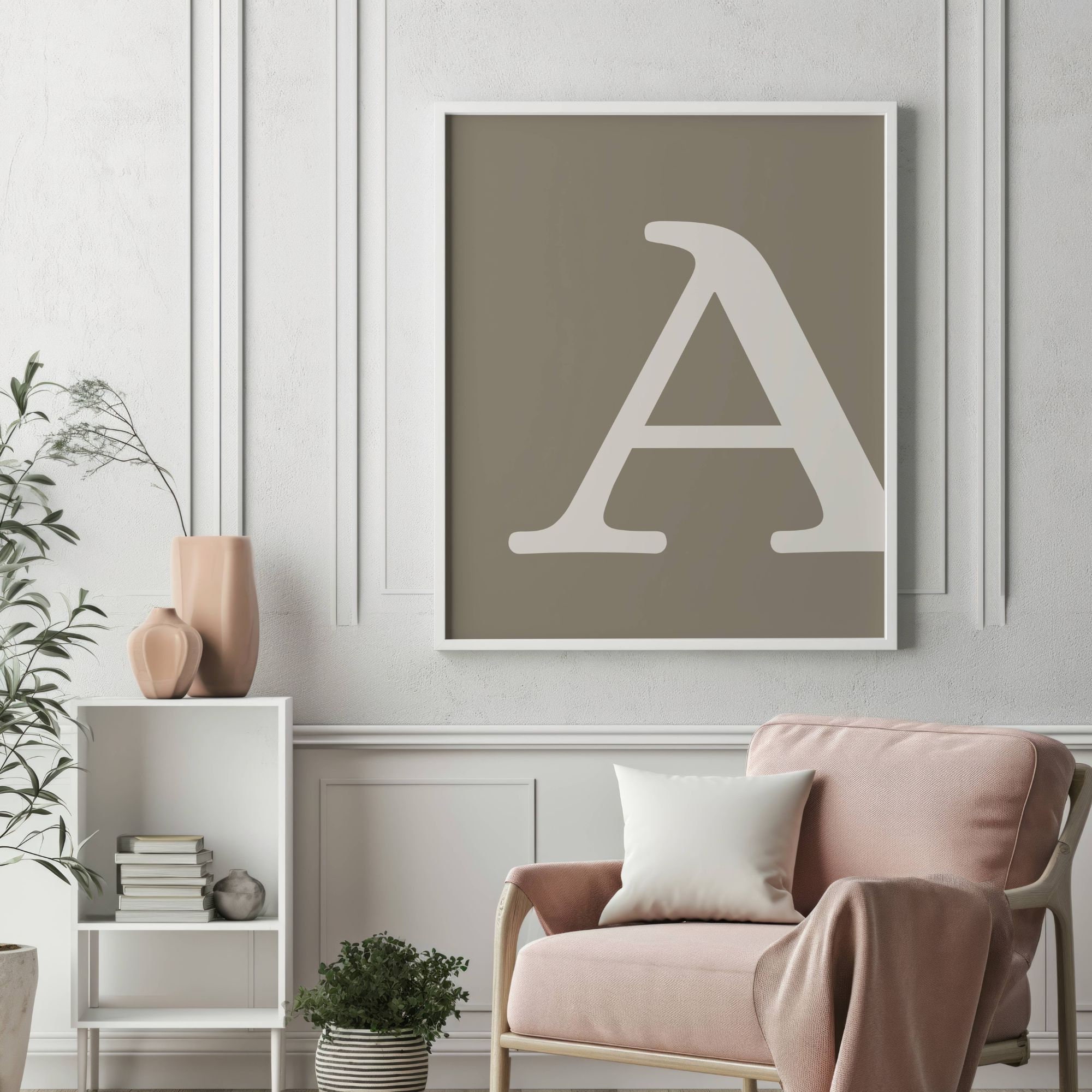 Letter A Poster, A Initial, Big Letters for Wall, Alphabet Letter Art ...