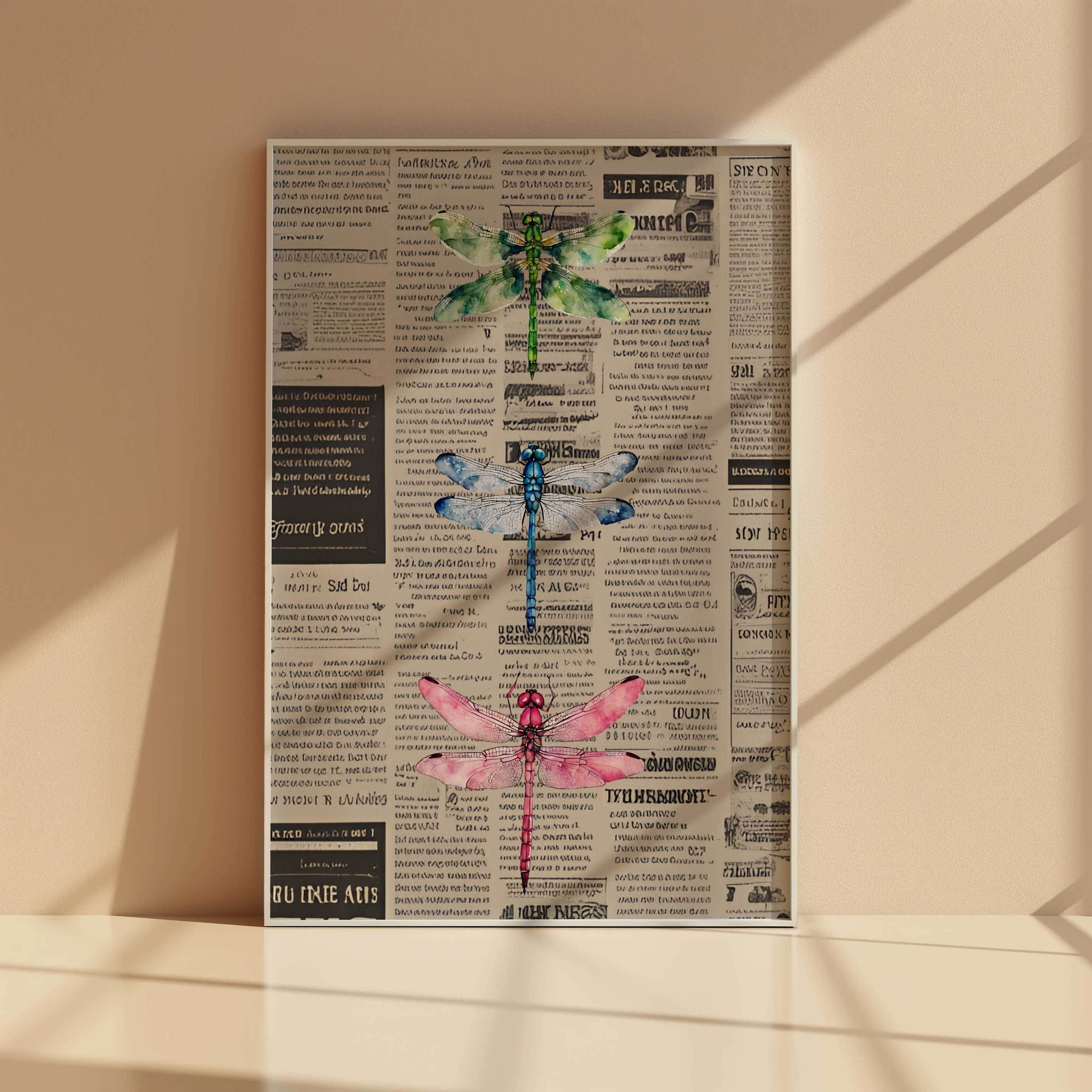 Dragonfly Watercolor Wall Art, Printable Wall Art, Dragonfly Poster ...