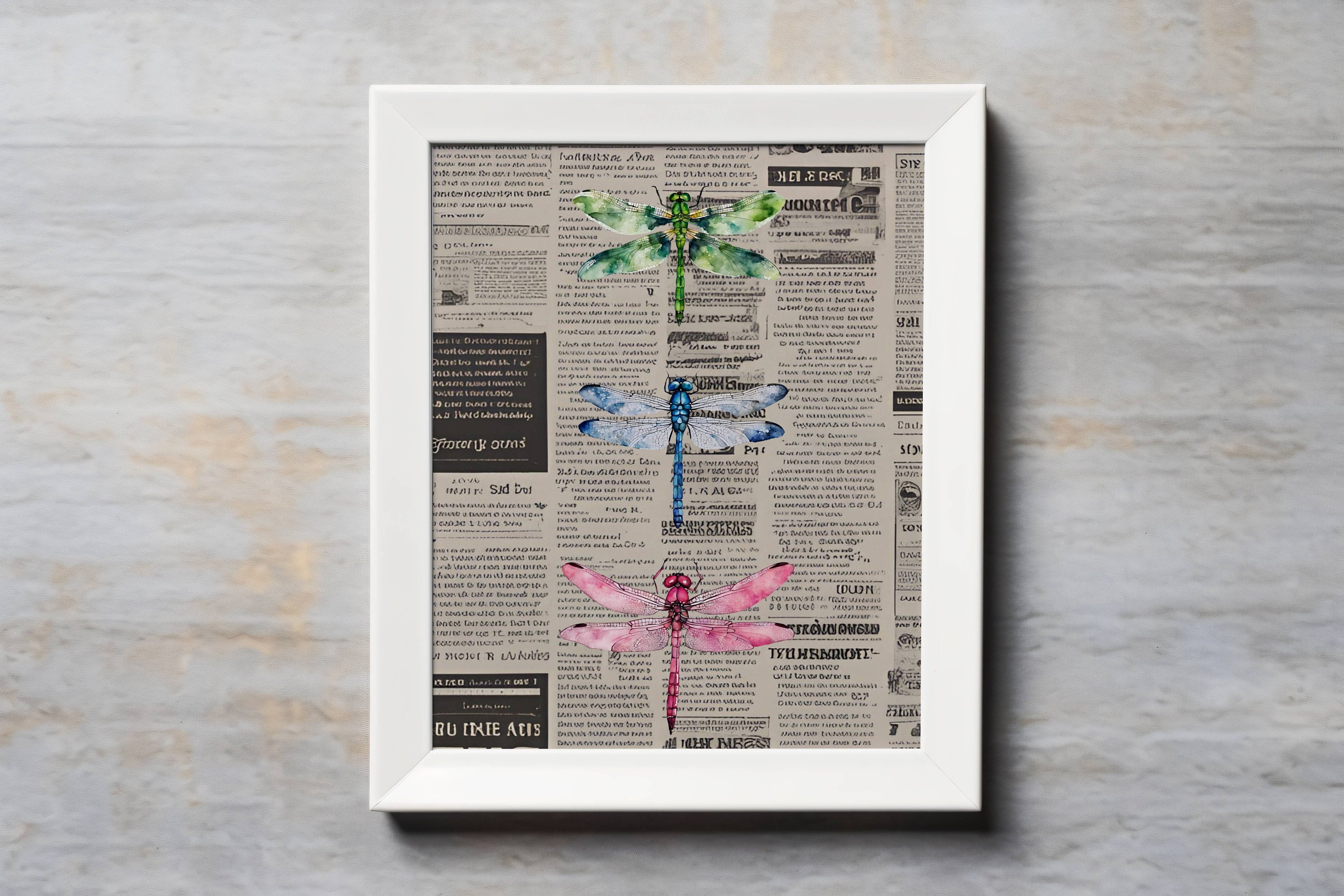 Dragonfly Watercolor Wall Art, Printable Wall Art, Dragonfly Poster ...