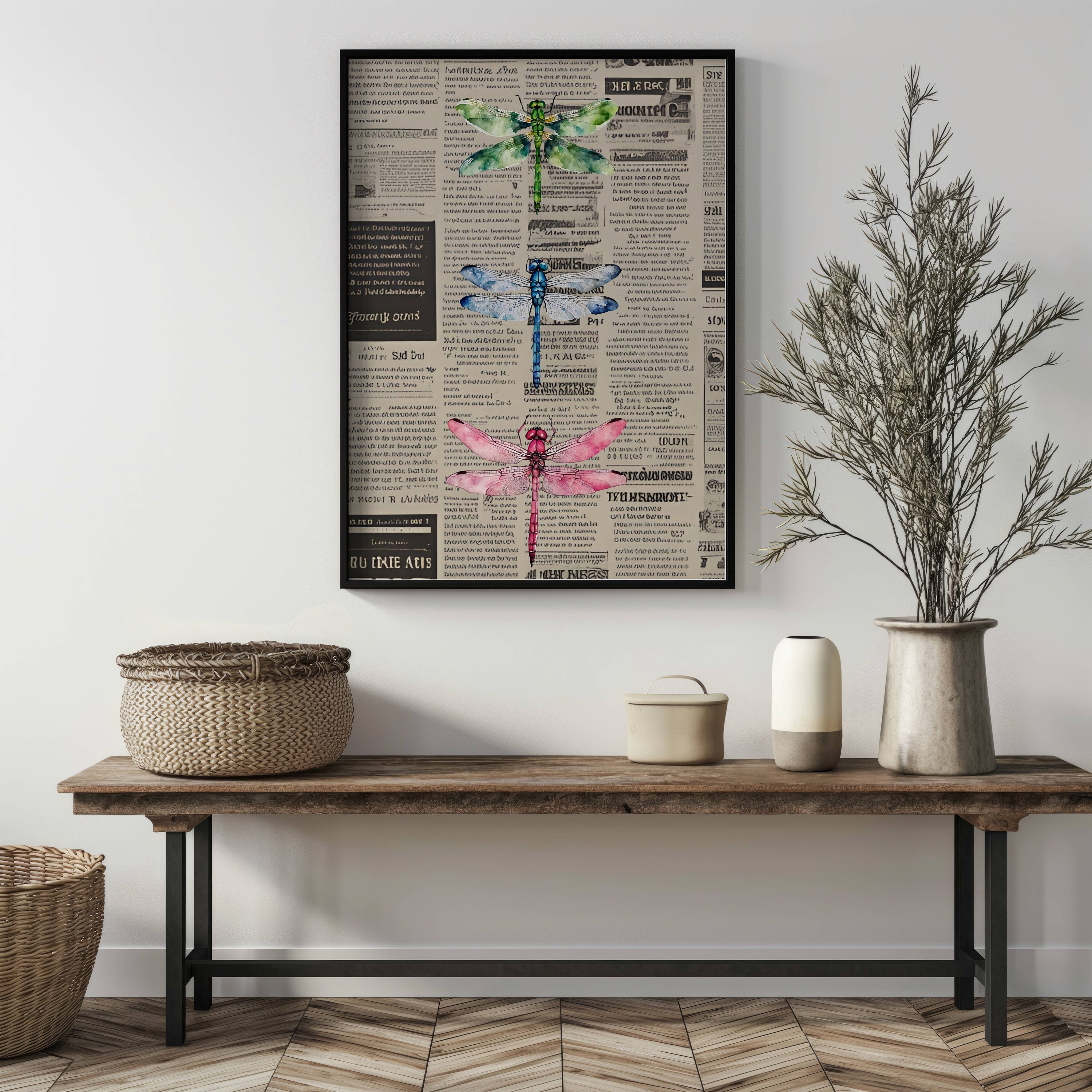 Dragonfly Watercolor Wall Art, Printable Wall Art, Dragonfly Poster ...