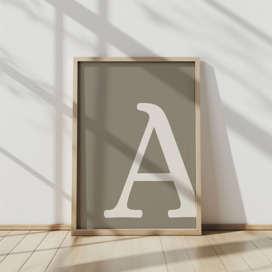Letter A Poster, A Initial, Big Letters for Wall, Alphabet Letter Art ...