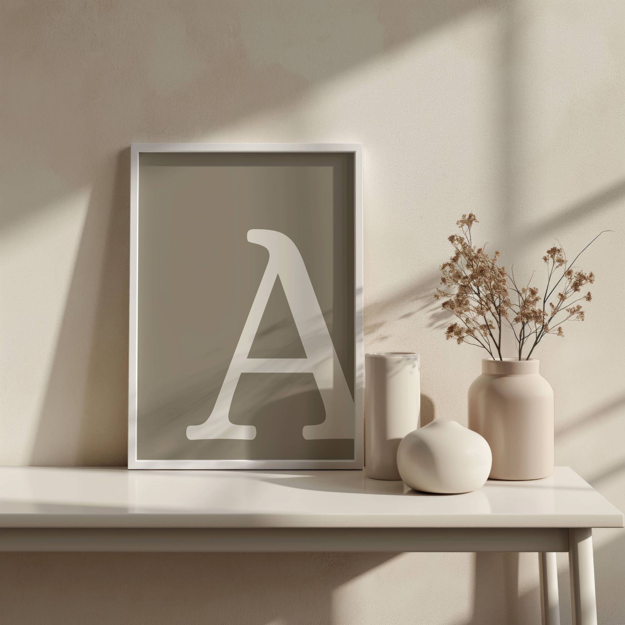 Letter A Poster, A Initial, Big Letters for Wall, Alphabet Letter Art ...
