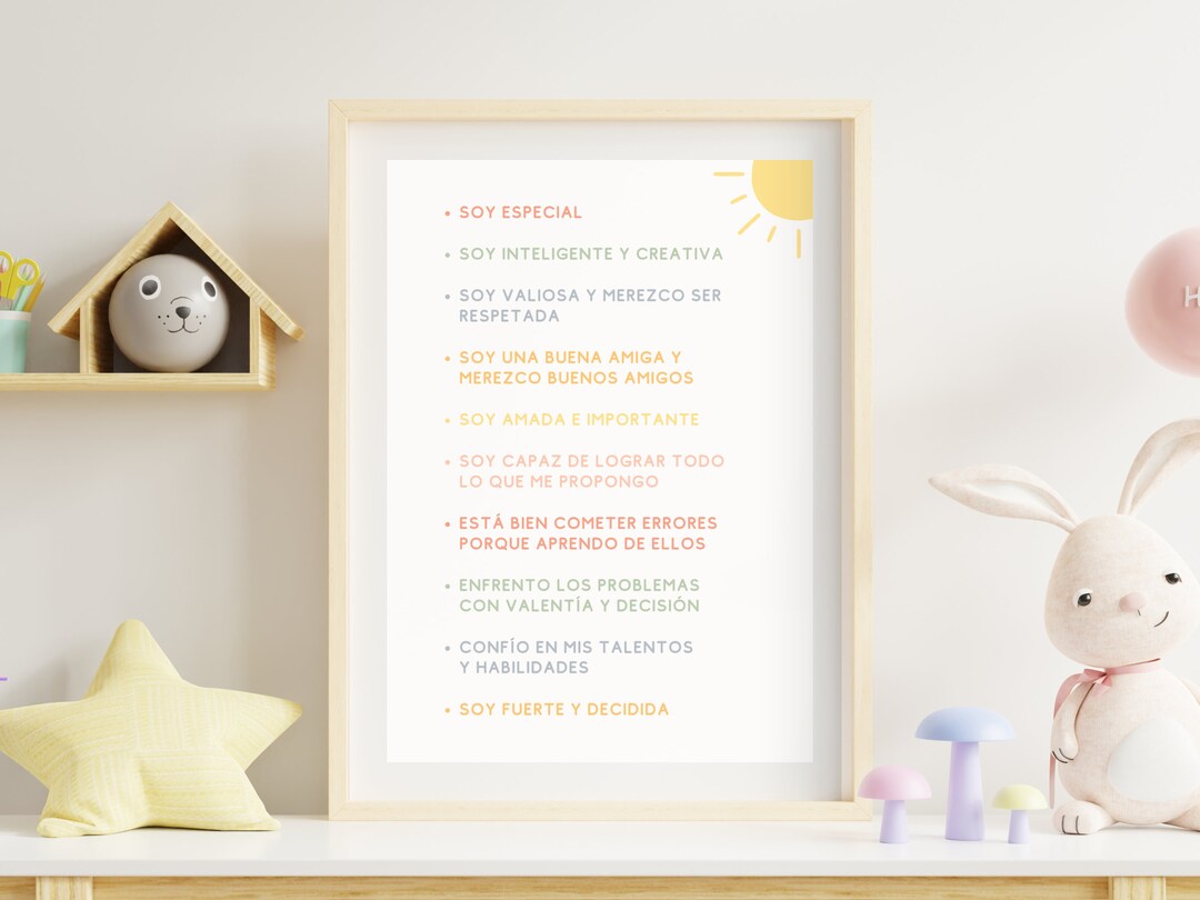 Positive Affirmations for Girls Printable Wall Art Daily Affirmations ...