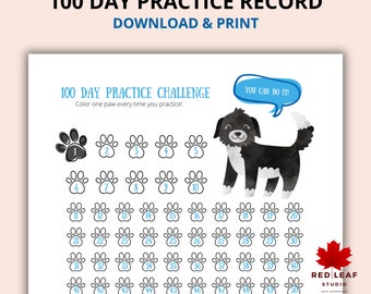 100 Day Practice Log Bundle | Music Packet | Practice Log | Piano ...
