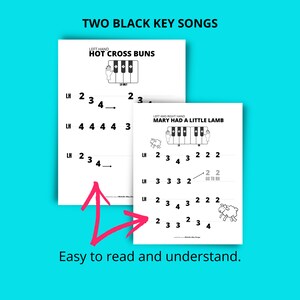 Piano Black Key Beginner Worksheet | Piano Lessons | Usletter | A4 - Etsy