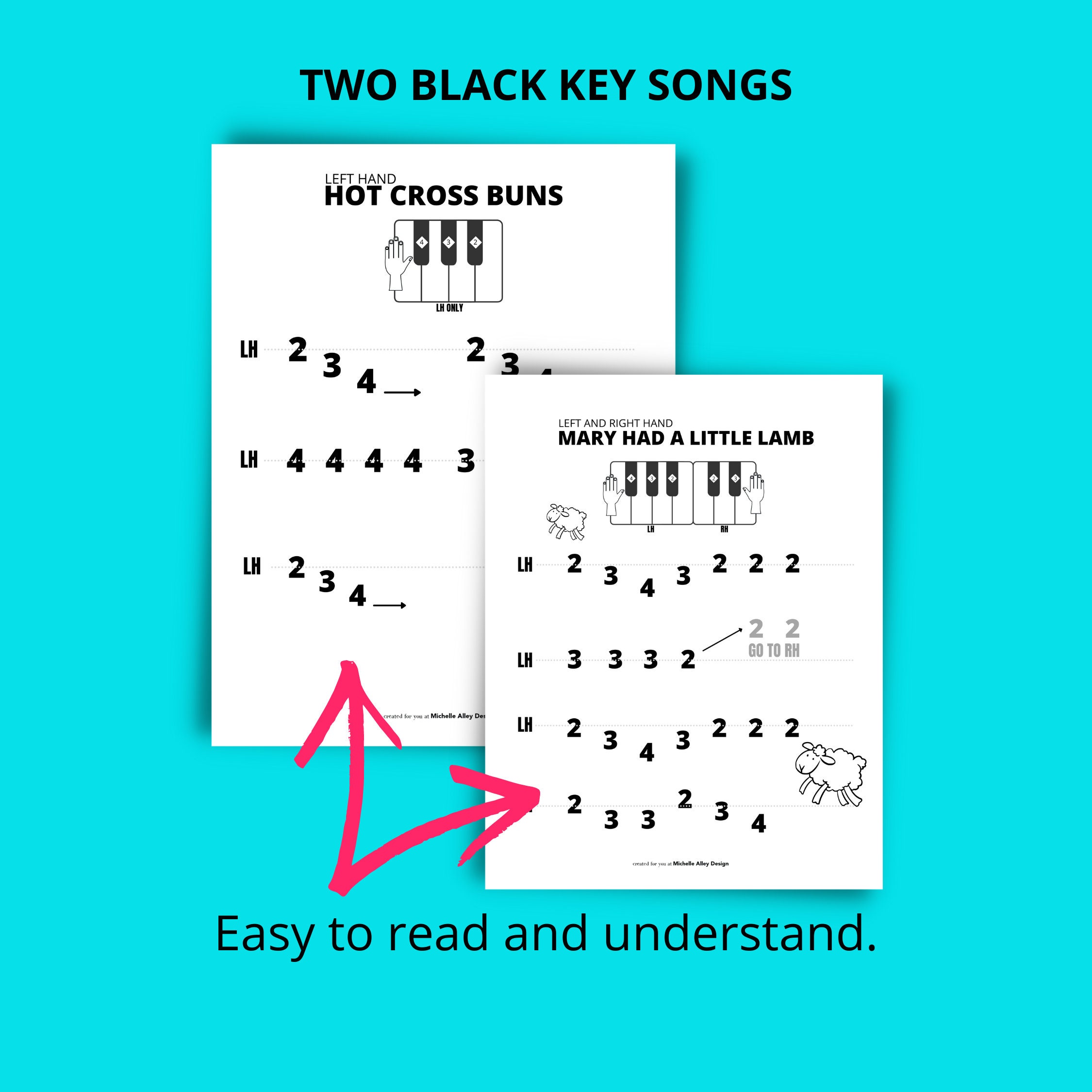 Piano Black Key Beginner Worksheet | Piano Lessons | Usletter | A4 - Etsy