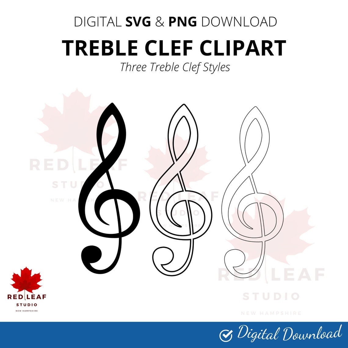 Music Clipart | Clipart | SVG | PNG |treble Clef | Music Theory - Etsy