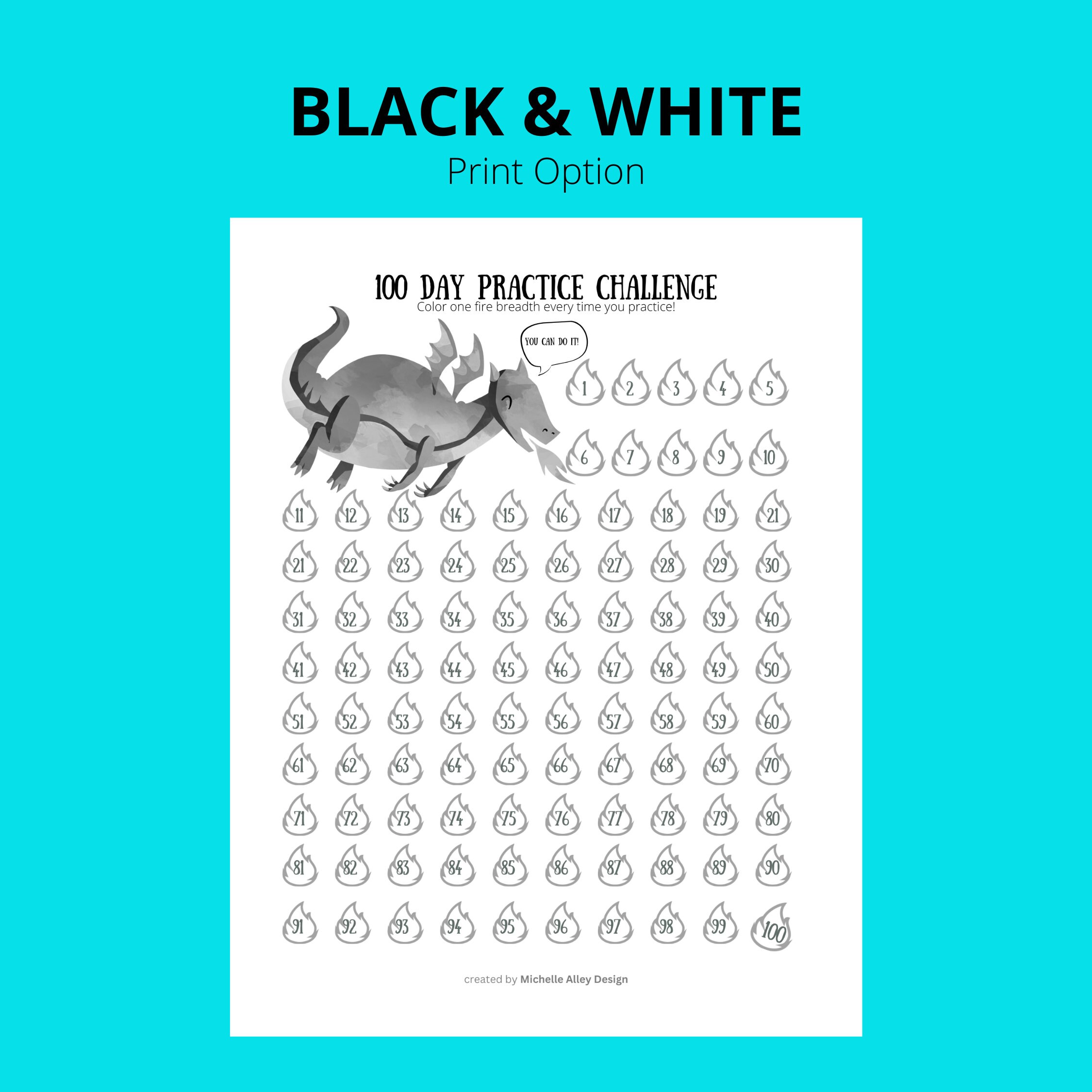 100 Day Practice Challenge |piano Practice | Printable Practice Habit ...