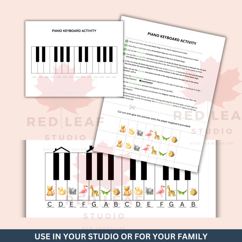 Music Theory Craft | Piano Keyboard Identification Activity | Preschool ...