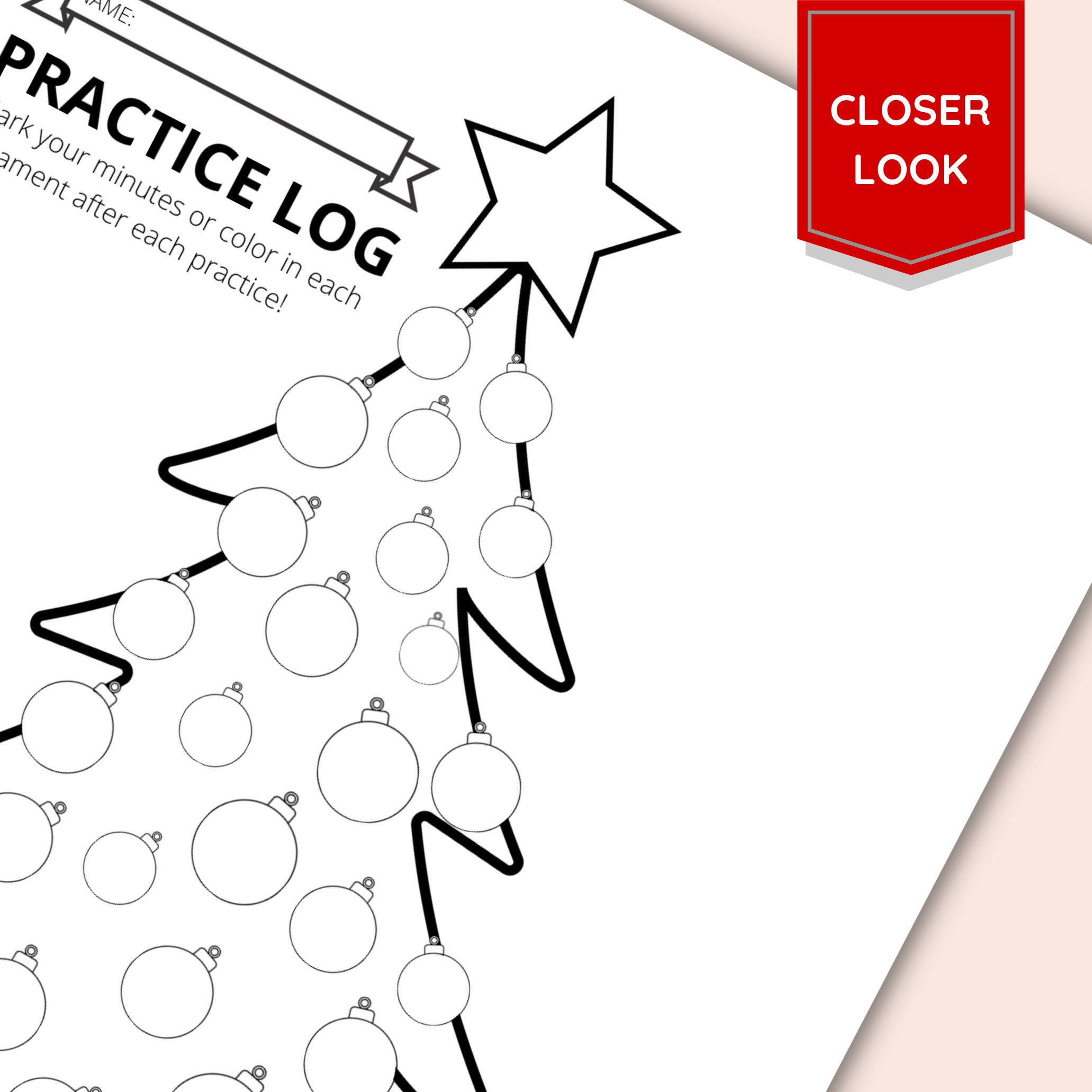 Practice Log Piano Lesson Christmas Piano Practice Log PDF Digital ...