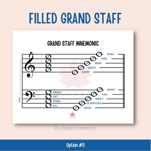 Grand Staff Mnemonic | Music Theory | Music Staff Names | Note Names ...