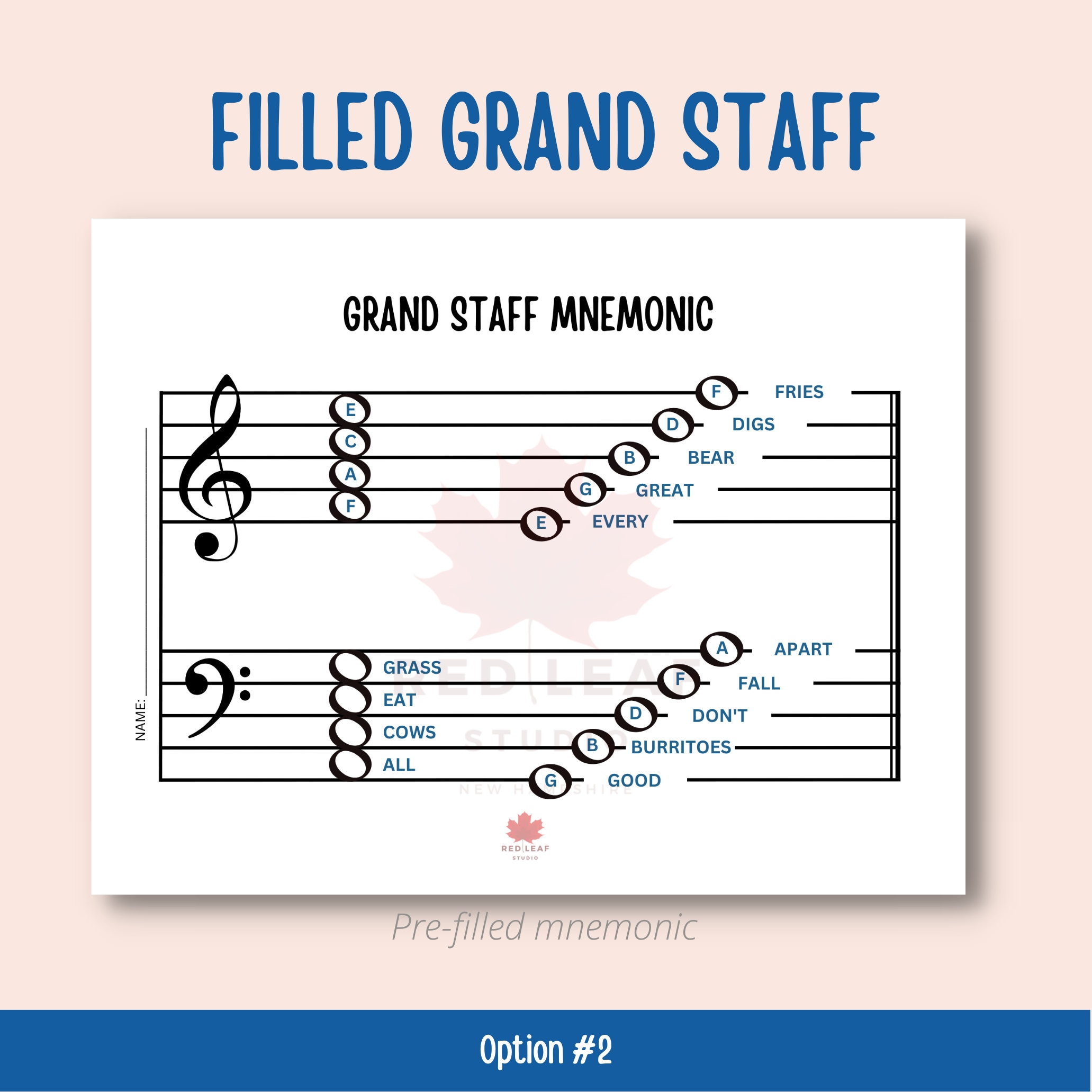 Grand Staff Mnemonic | Music Theory | Music Staff Names | Note Names ...