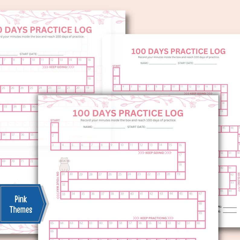 100 Day Practice Log | Piano Tracker | Vintage Gaming | Music Lesson | US Letter | PDF - Etsy