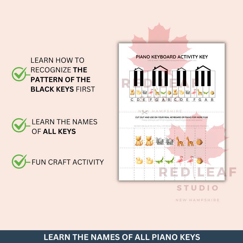 Music Theory Craft | Piano Keyboard Identification Activity | Preschool ...
