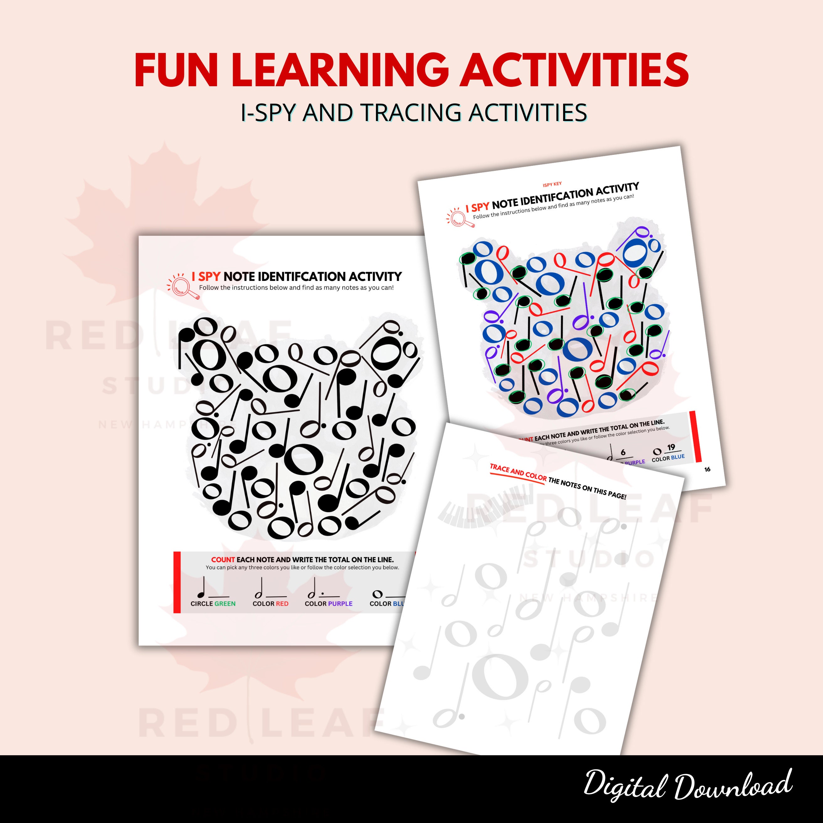 Music Note Theory Packet | Includes Note Descriptions, Worksheets ...