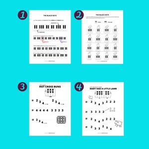 Piano Black Key Beginner Worksheet | Piano Lessons | Usletter | A4 - Etsy