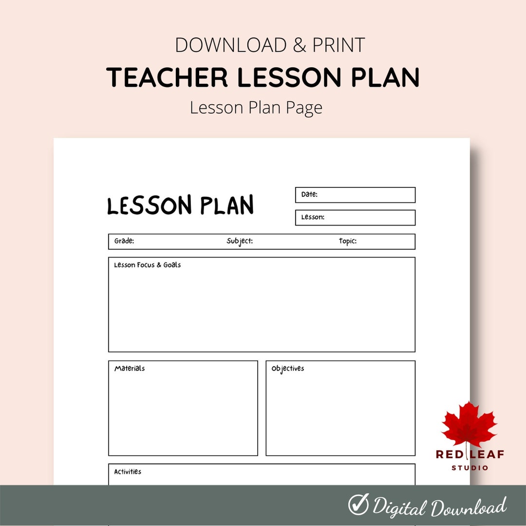 Teacher Template Planner, Teacher Plan, Modern Minimalist Teacher Plan ...
