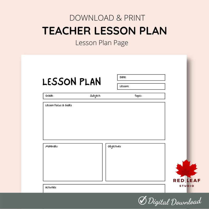 Teacher Template Planner, Teacher Plan, Modern Minimalist Teacher Plan ...