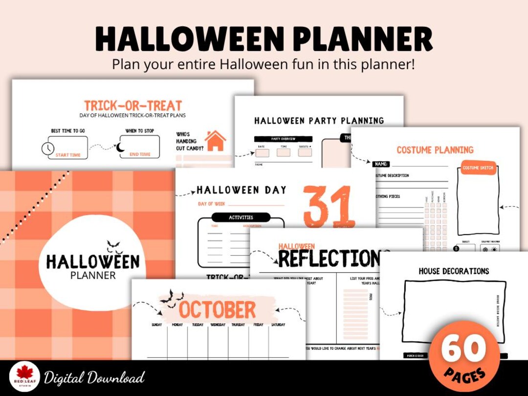 Halloween Planner | 60 Page Planner | October | PDF |digital - Etsy
