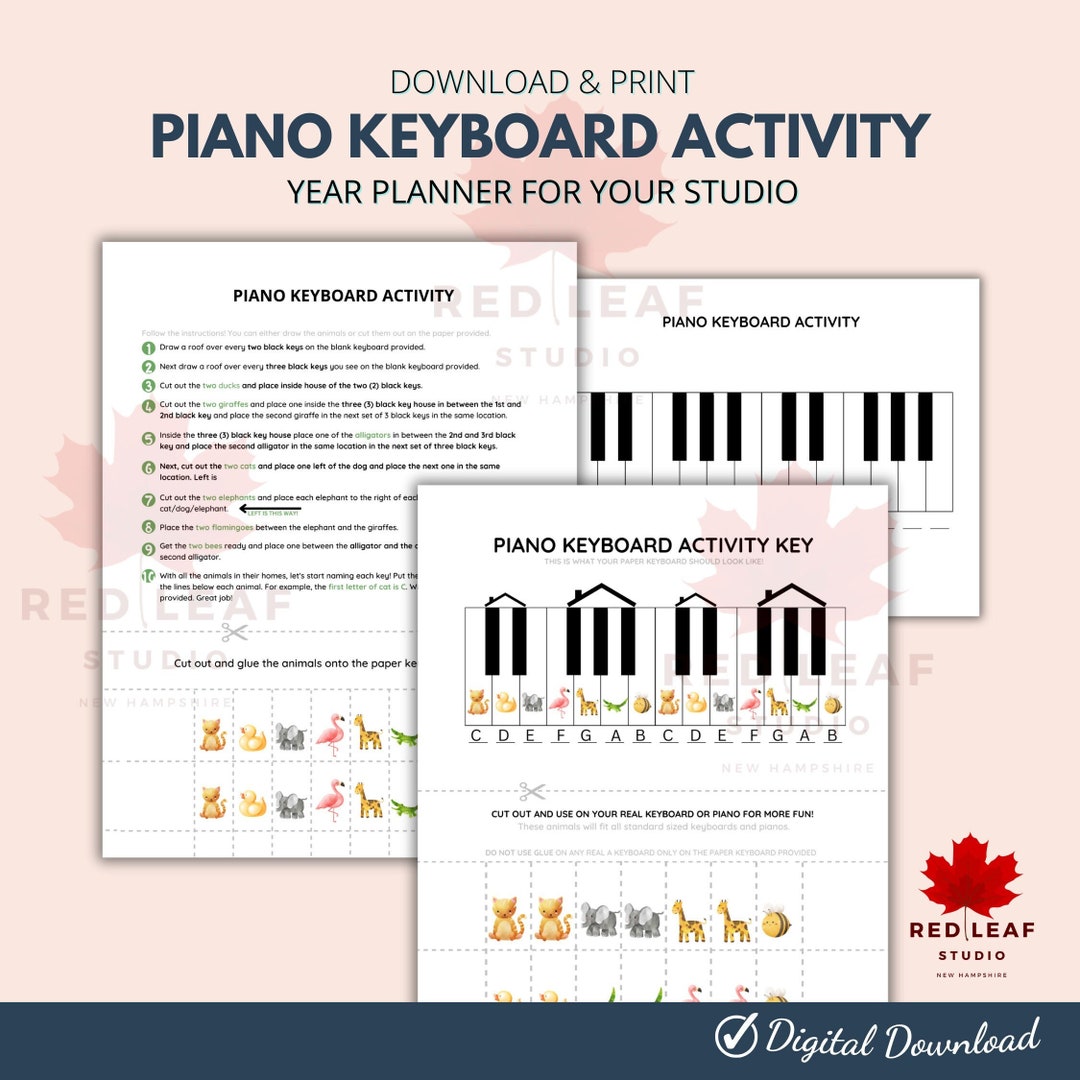 Music Theory Craft | Piano Keyboard Identification Activity | Preschool ...