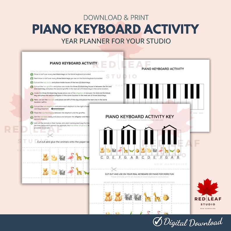 Music Theory Craft | Piano Keyboard Identification Activity | Preschool ...