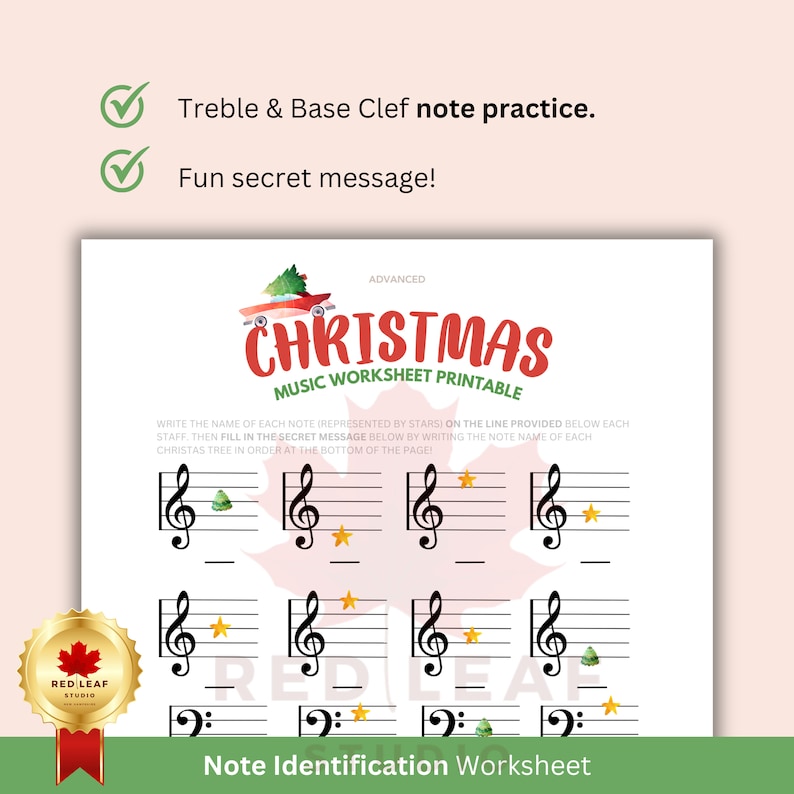 Early Beginner Music Theory Christmas Edition Beginner Theory Beginner ...