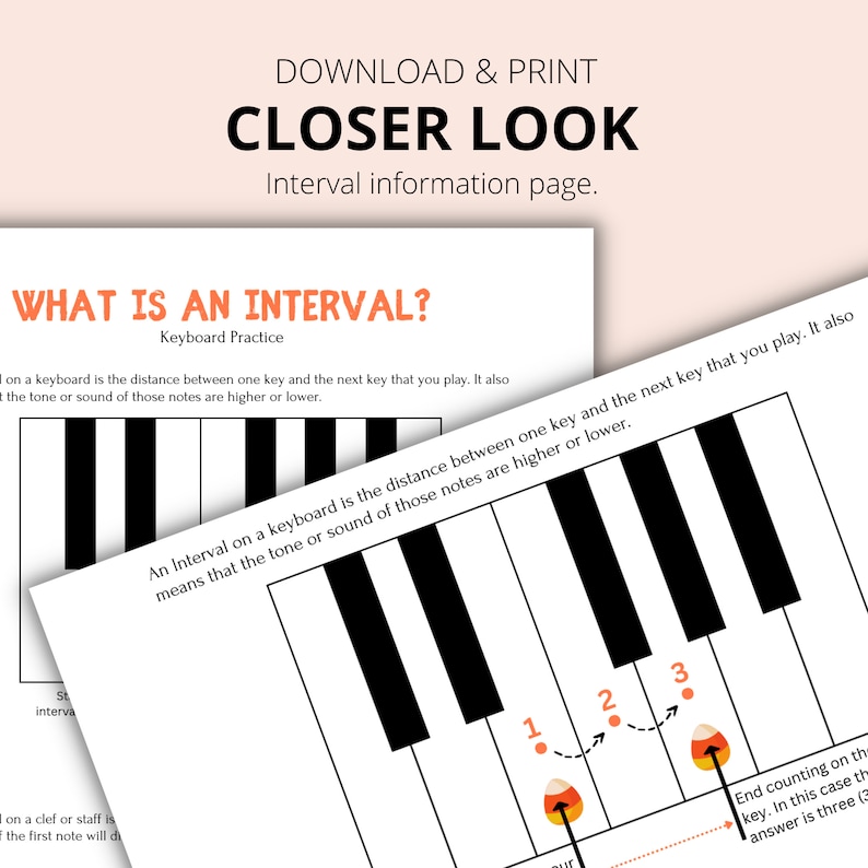 Beginner Music Theory | Interval Practice| Fall Theme | US Letter - Etsy