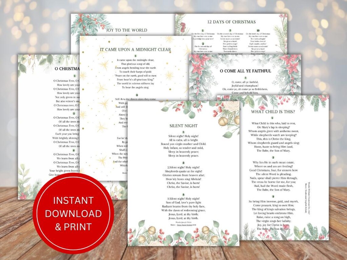 Christmas Carol Songbook | Digital| PDF | Holiday Hymns and Songs | US ...