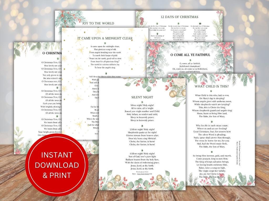 Christmas Carol Songbook | Digital| PDF | Holiday Hymns and Songs | US ...