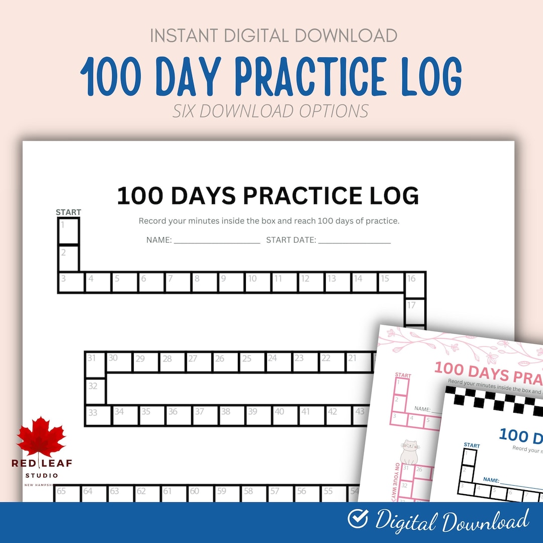 100 Day Practice Log | Piano Tracker | Vintage Gaming | Music Lesson ...