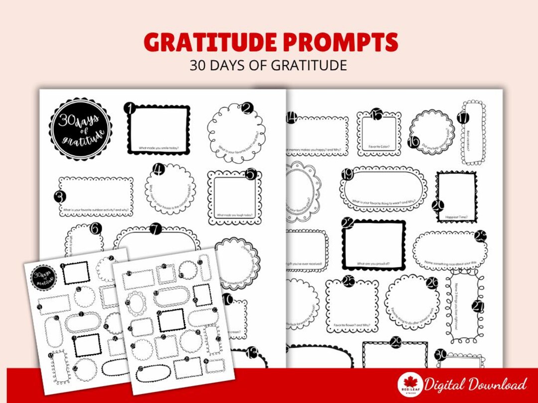 Gratitude Prompts | 30 Days of Thanksgiving Conversation Starters (PDF ...