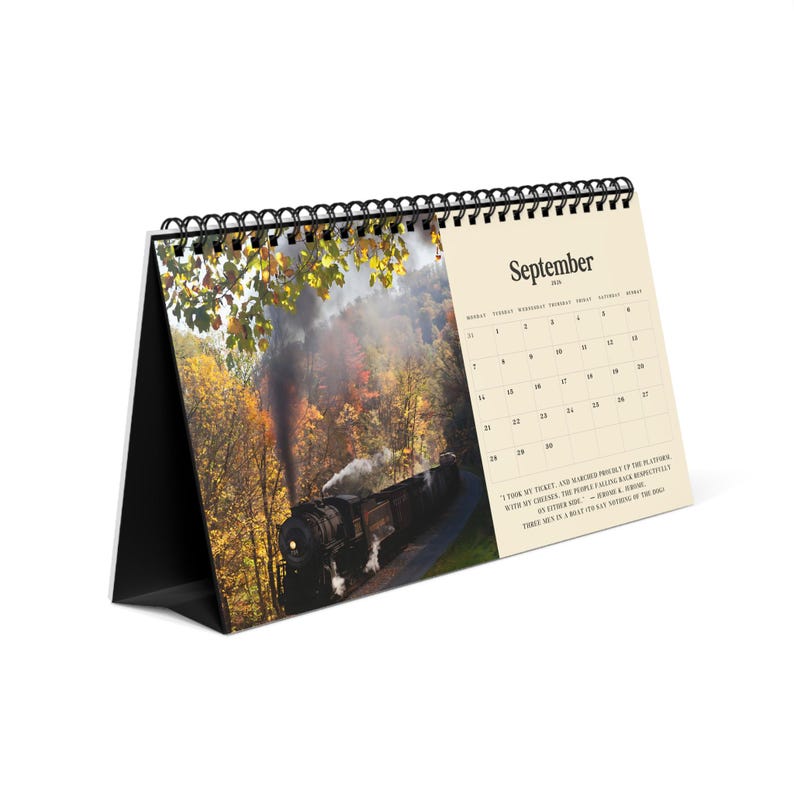 Literary Steam Trains 2026 Desktop Calendar - Poetic Railway Art ...