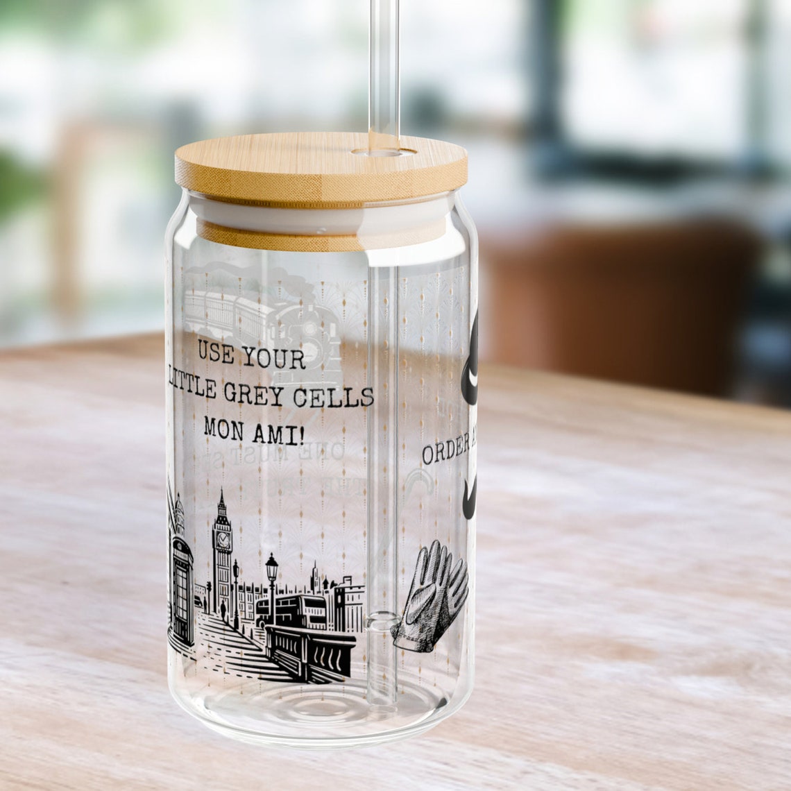 HERCULE POIROT Iced Coffee Cup | Reader Gift | Agatha Christie Fan Gift ...