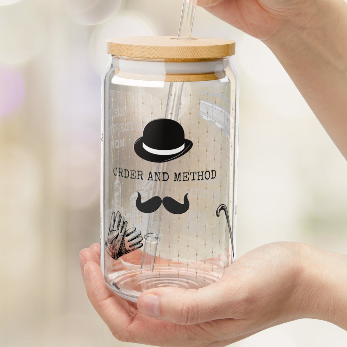 HERCULE POIROT Iced Coffee Cup | Reader Gift | Agatha Christie Fan Gift ...
