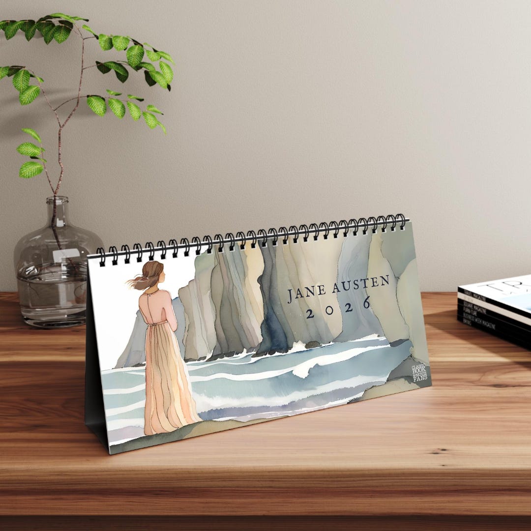 Jane Austen 2026 Desktop Calendar | Watercolor Stationery Desk Present ...