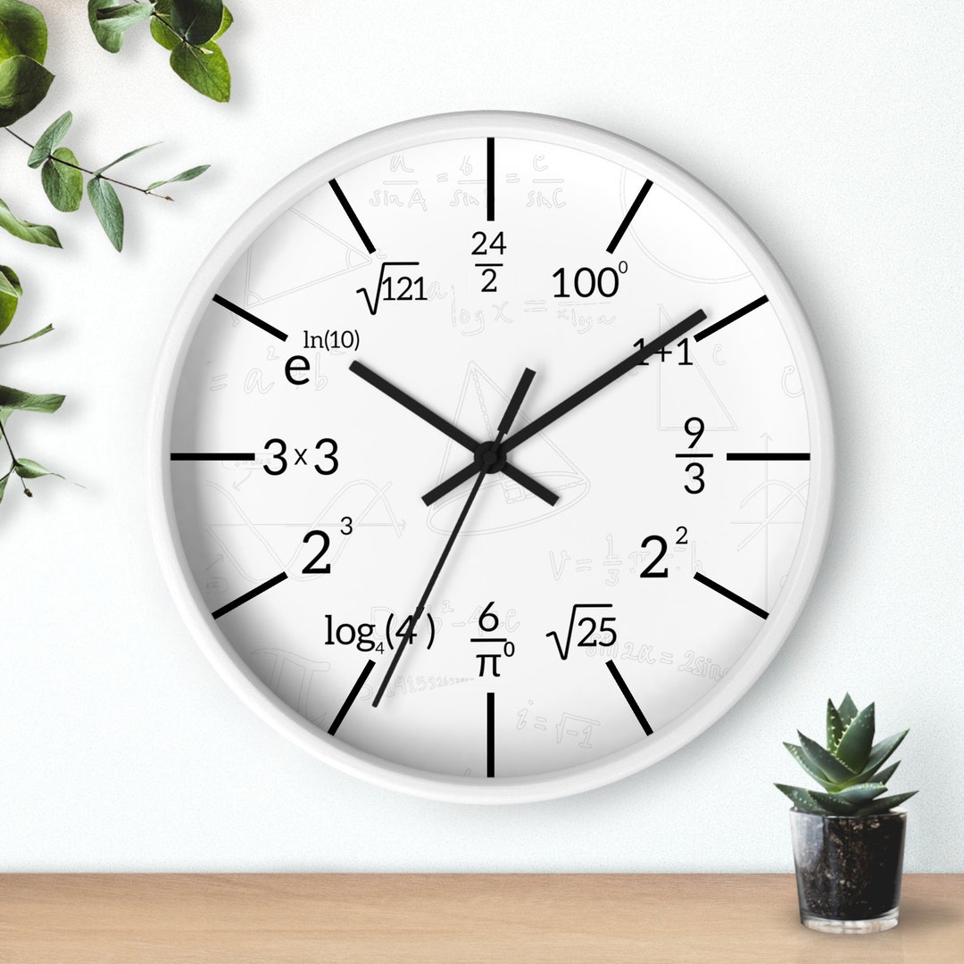 Mathematical Wall Clock Unique Math Lover Gift Home Decor Math Equations and Symbols Classroom ...