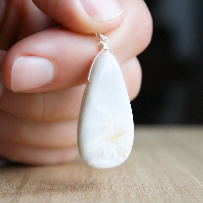 White Stone Necklace - Etsy