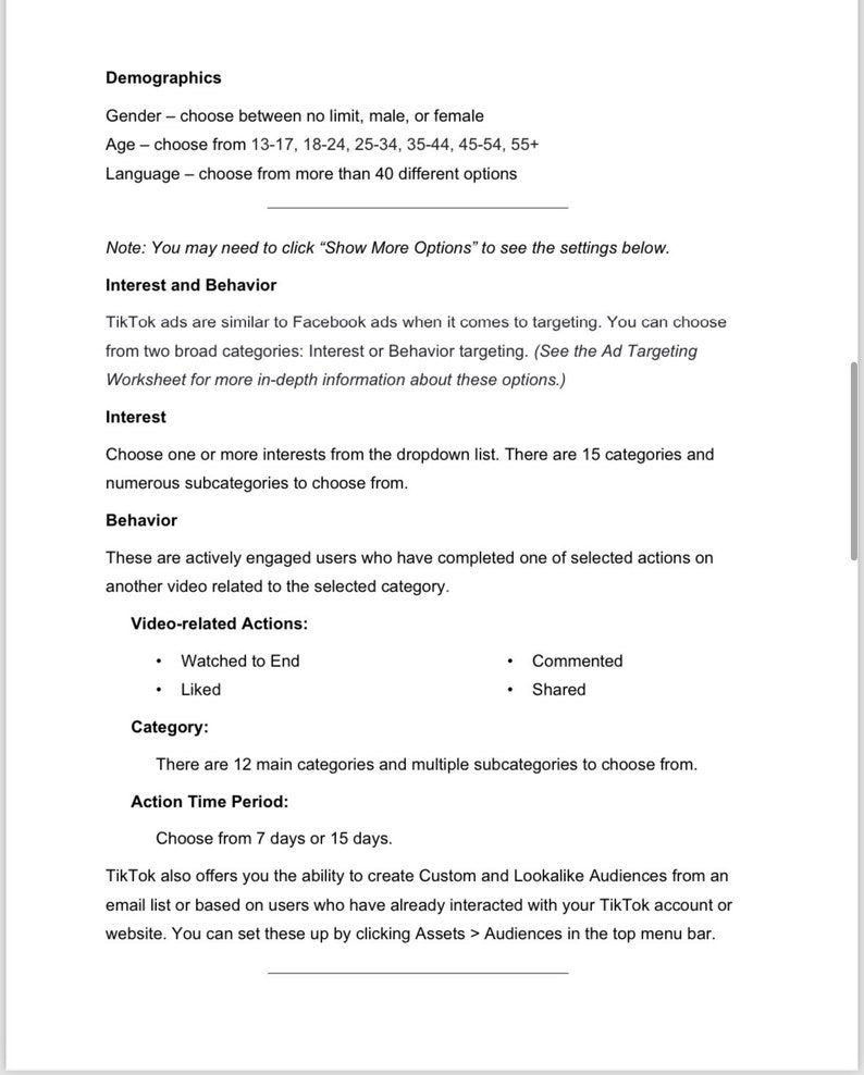 Tic Tok Advertising Checklist /templates - Etsy