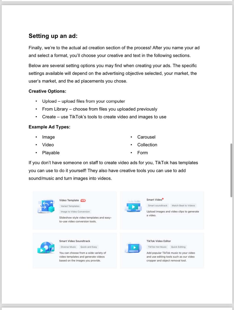 Tic Tok Advertising Checklist /templates - Etsy