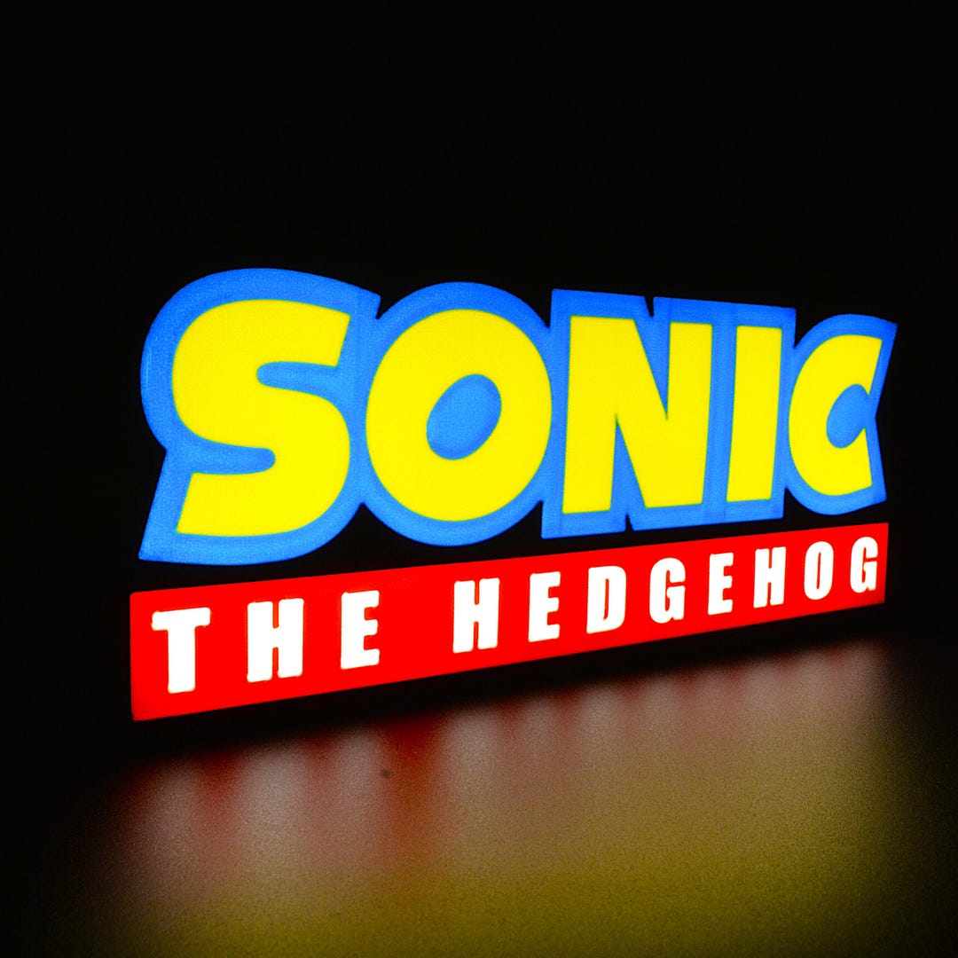 Sonic the Hedgehog LED Lamp - Desk Decoration, Home Decor, Personalized ...