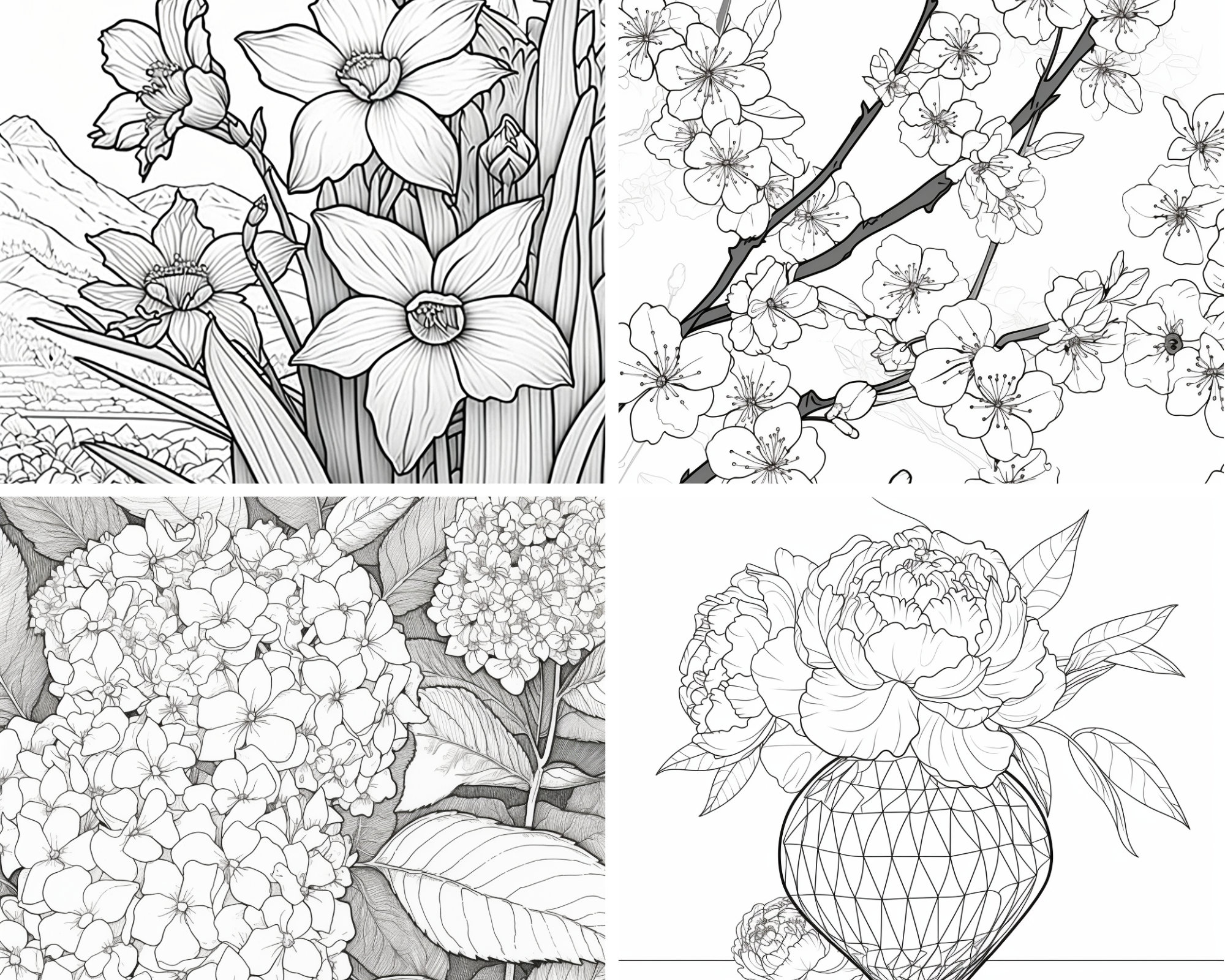 Spring and Summer Flowers Printable Coloring Book With Fun Facts ...