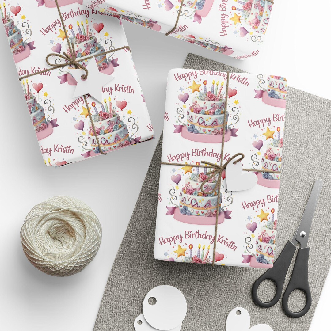Personalized Birthday Wrapping Paper, Custom Celebration Gift Wrap - Etsy