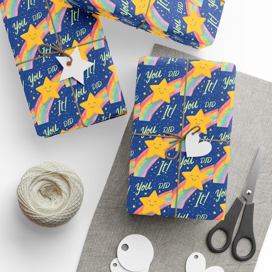 Graduation Wrapping Paper, You Did It Shooting Star Gift Wrap ...