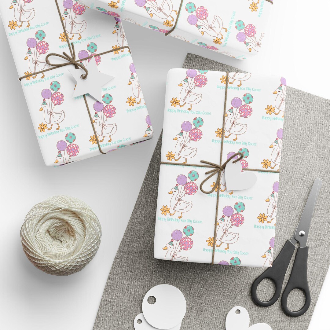 Silly Goose Birthday Wrapping Paper Roll - Funny Gift Wrap With ...