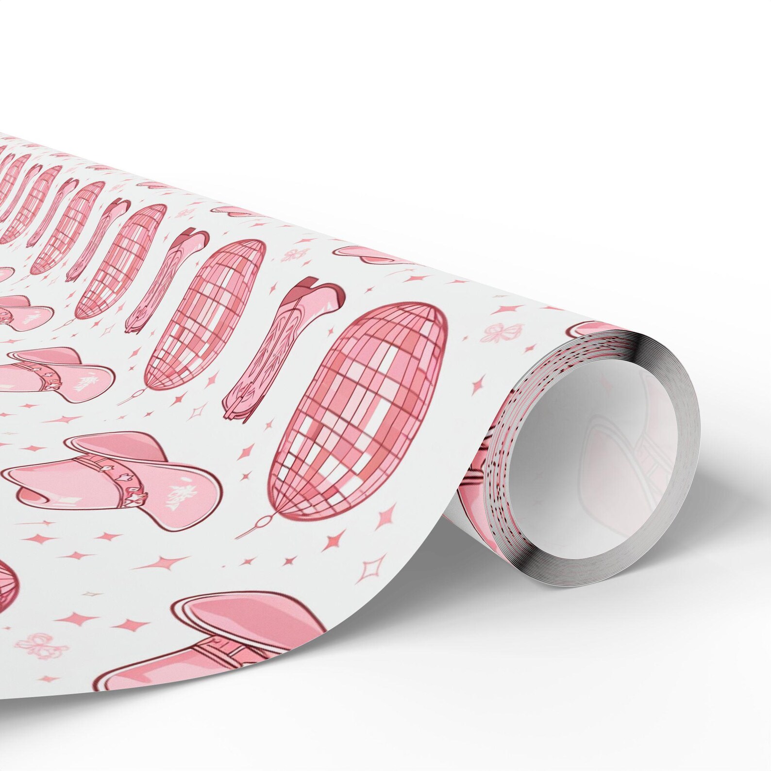 Cowgirl Disco Wrapping Paper | Pink Western Gift Wrap | Bachelorette ...